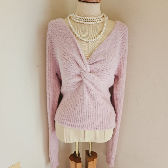 SHEIN | Sweaters | Sexy Soft Pink Pin Up Sweater | Poshmark